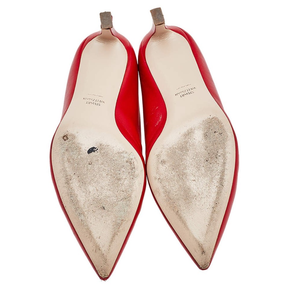 Stuart Weitzman Red Leather Lulah Mule Sandals Size 38 | eBay