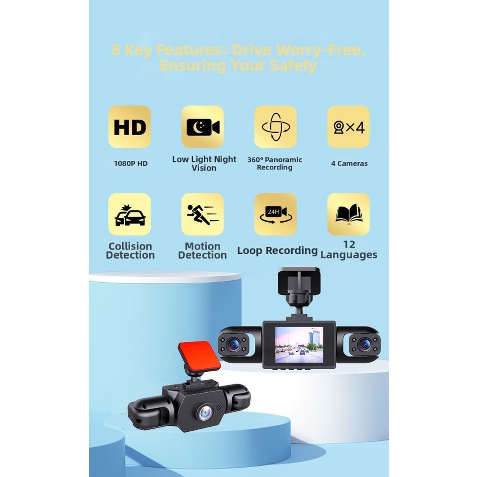 Automobile 360 Degree Camera 4K Front 1080P Side Rear Continuous ...