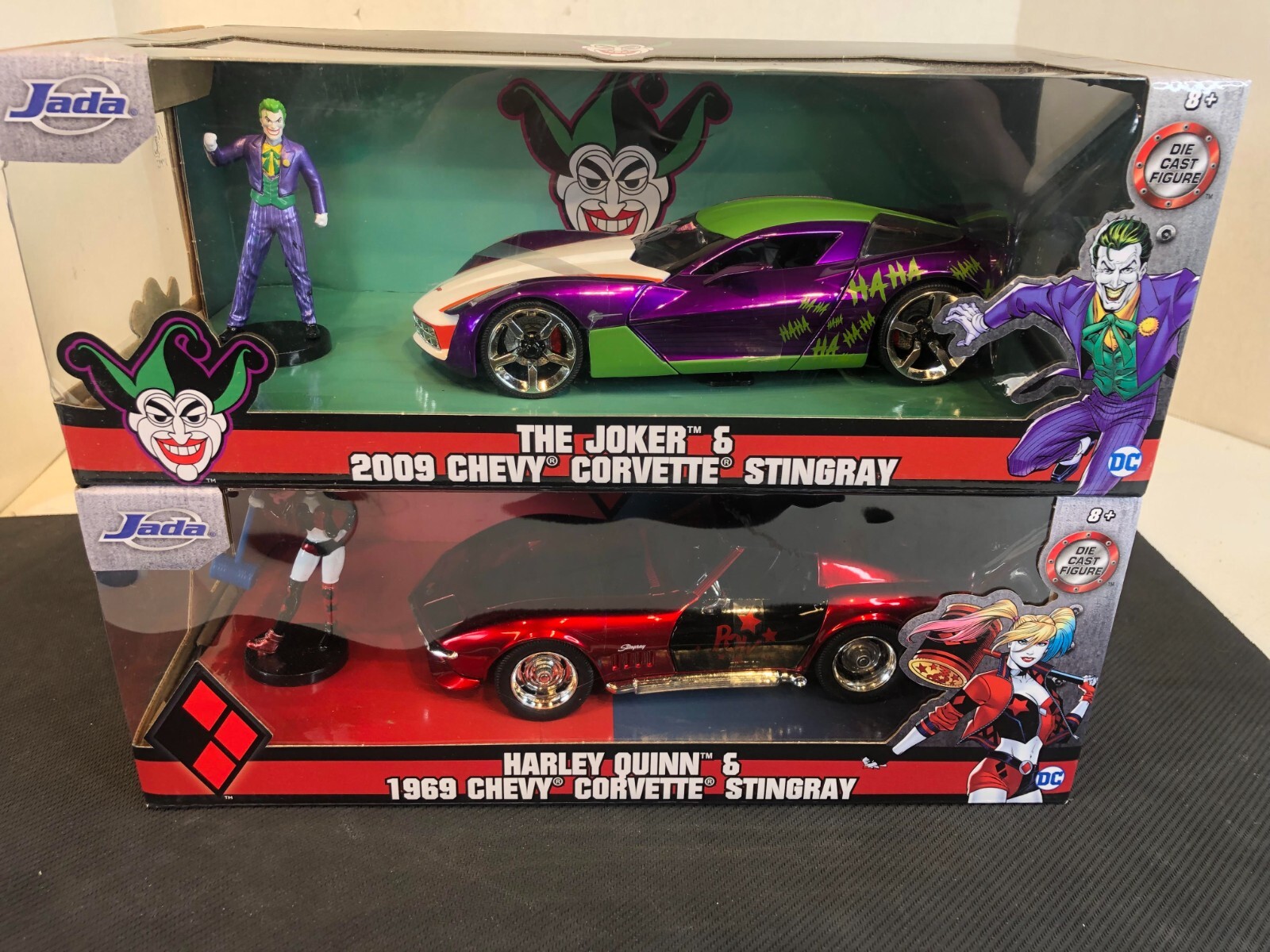 Jada Harley Quinn & Joker Chevy Corvett Stingray's NIB | eBay