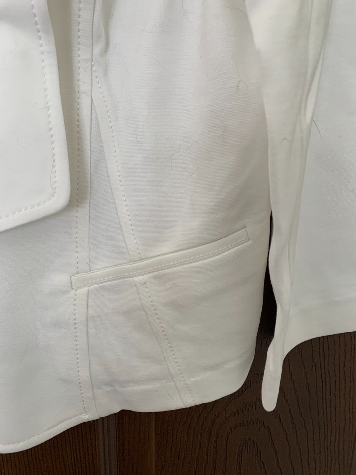 NWT White House Black Market Drape Lapel Knit Jacket White sz 14 | eBay