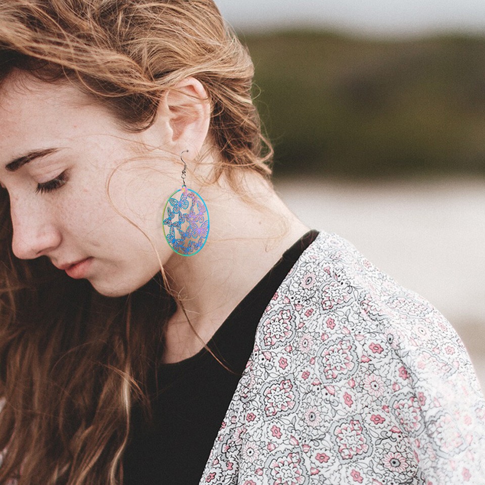 50pcs Colorful Vacuum Plating 201 Stainless Steel Filigree Pendants 23 ...