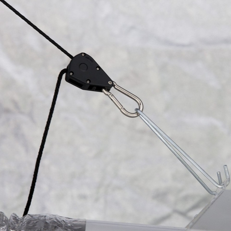 2PC GROW LIGHT ROPE HANGER RATCHET REFLECTOR HANGERS 150lb 1/8" | eBay