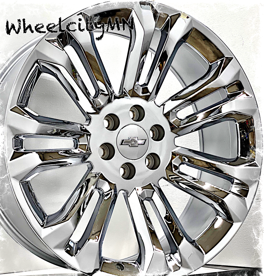22" chrome OE 5666 replica wheels fits 2024 Chevy Silverado Tahoe LTZ ...