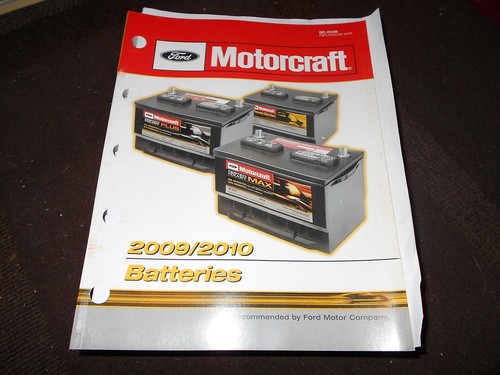 2009 2010 MOTORCRAFT BATTERIES BATTERY MASTER PARTS CATALOG W PART ...