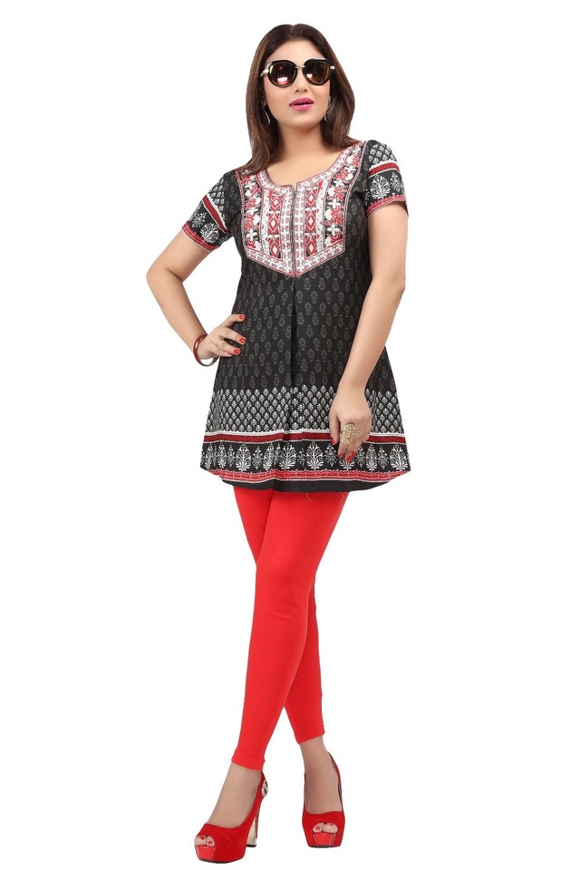 UK STOCK- Women Casual Ethnic Short Embroidery Kurti Tunic Kurta Dress ...