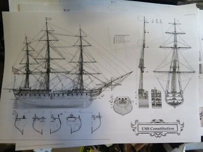 USS CONSTITUTION ship lines plans | eBay UK