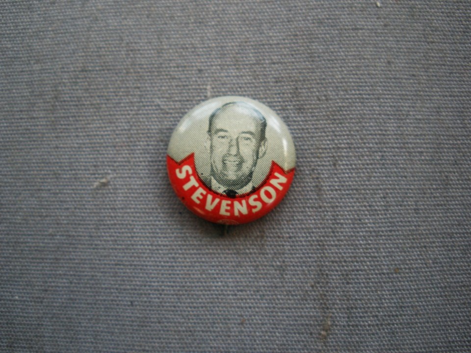 1952 &1956 election campaign pinbacks buttons IKE, Stevenson, Gen'l ...