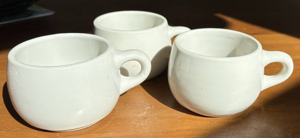 Lot of 3 Vintage TEPCO 6oz White Diner Coffee Cups Mugs Restaurant Ware ...