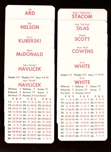 1975-76 APBA NBA Basketball Season 10 Card Team Set w/Tabs - Boston ...