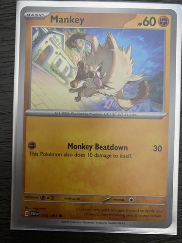 Mankey 045/091 - Pokemon TCG Paldean Fates NM | eBay