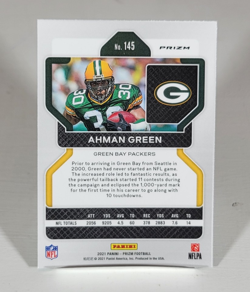2021 Panini Prizm GREEN Ahman GREEN #145 GREEN Bay Packers Color Match ...