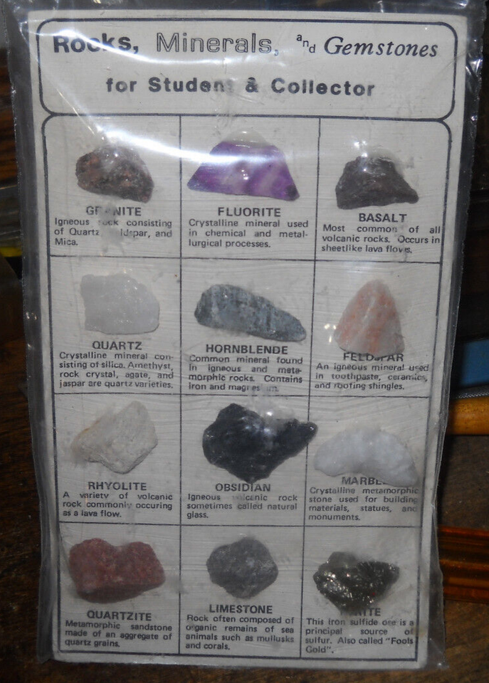 ROCKS MINERALS GEMSTONES SHEET PYRITE QUARTZ MARBLE BASALT FELDSPAR ...