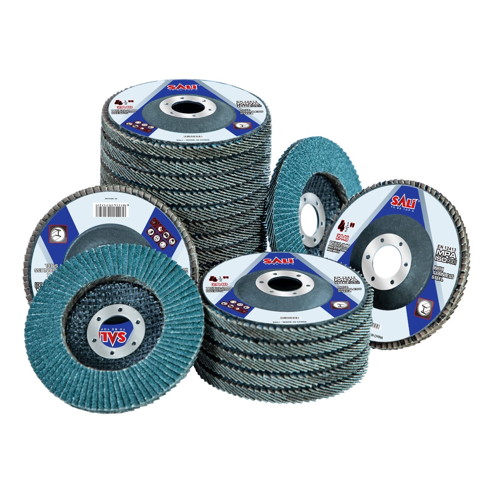 Sali 20 Pack Zirconia Flap Disc 40 Grit 4.5" x 7/8-Inch Sanding Disc ...