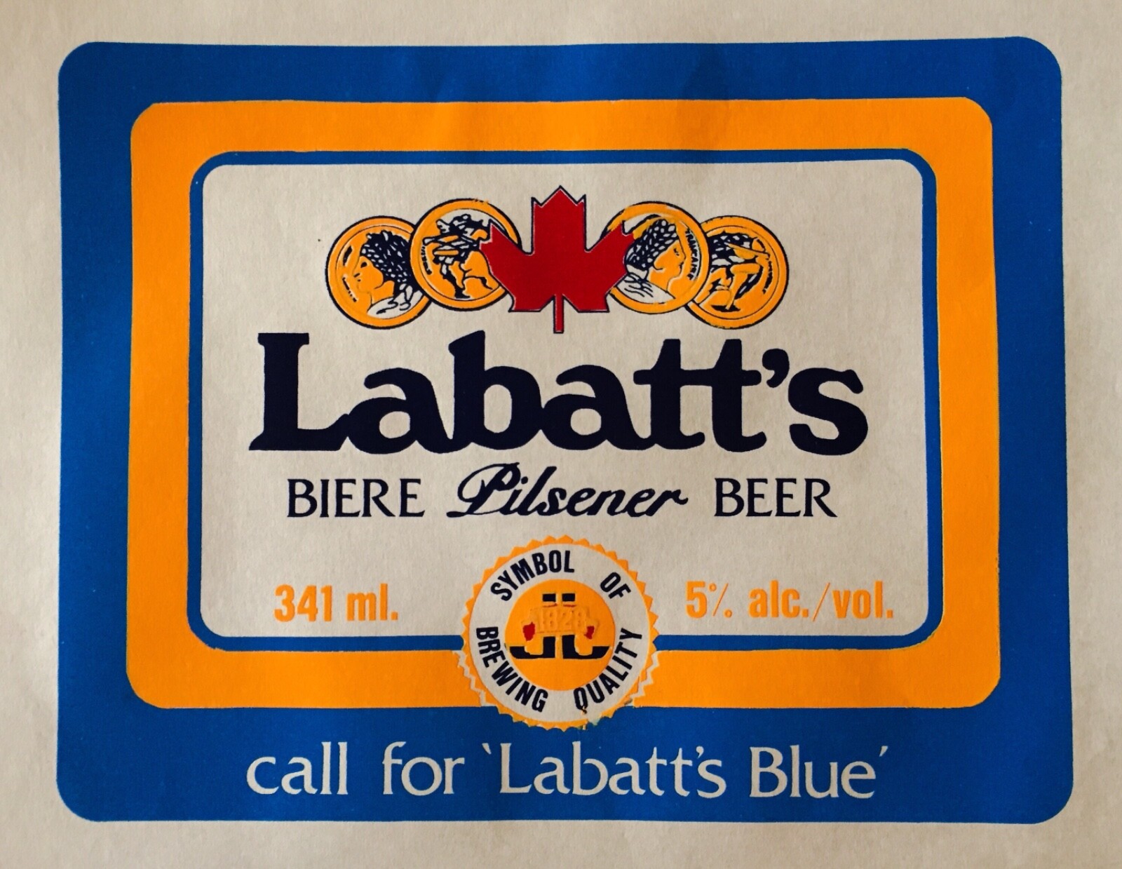 VTG 80s Labatts Blue Export Canadian beer Canada lager molson t-shirt ...
