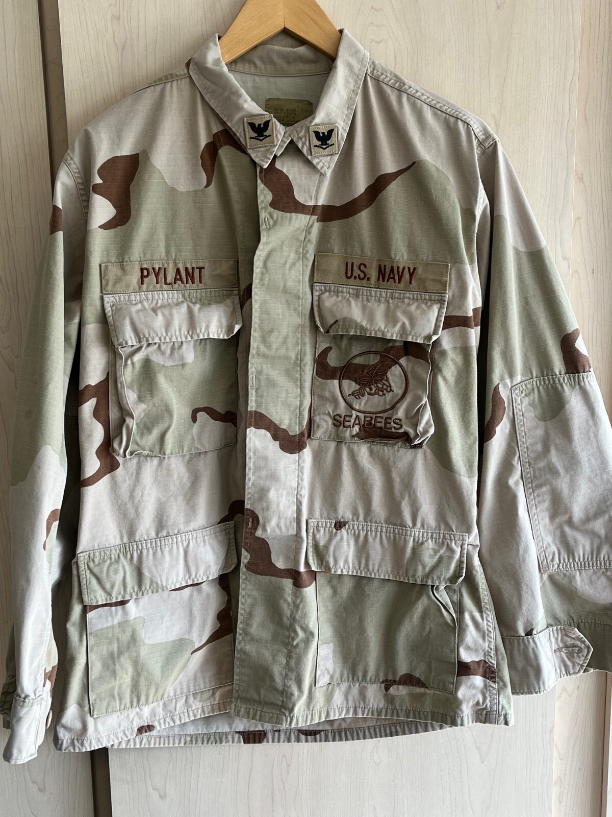 US Navy SEABEES Field Jacket Desert Camo Military Jac… - Gem