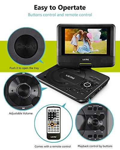 Mini Dvd Player For Kids With 7 Inches Swivel Screen And Internal ...