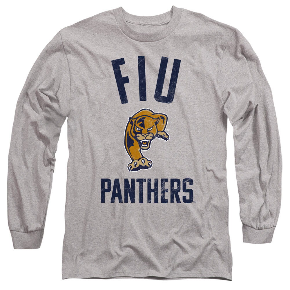 FIU Adult Long Sleeve T-Shirt Panthers Logo, Athletic Heather, S-3XL | eBay