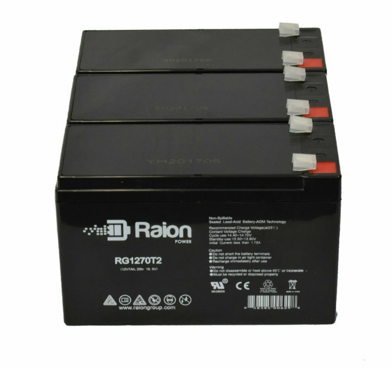 Raion Power 12V 7Ah Johnson Controls JC1260 SLA AGM Battery - 3 Pack ...