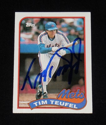 TIM TEUFEL 1989 TOPPS AUTOGRAPHED BASEBALL CARD (NEW YORK METS) | eBay