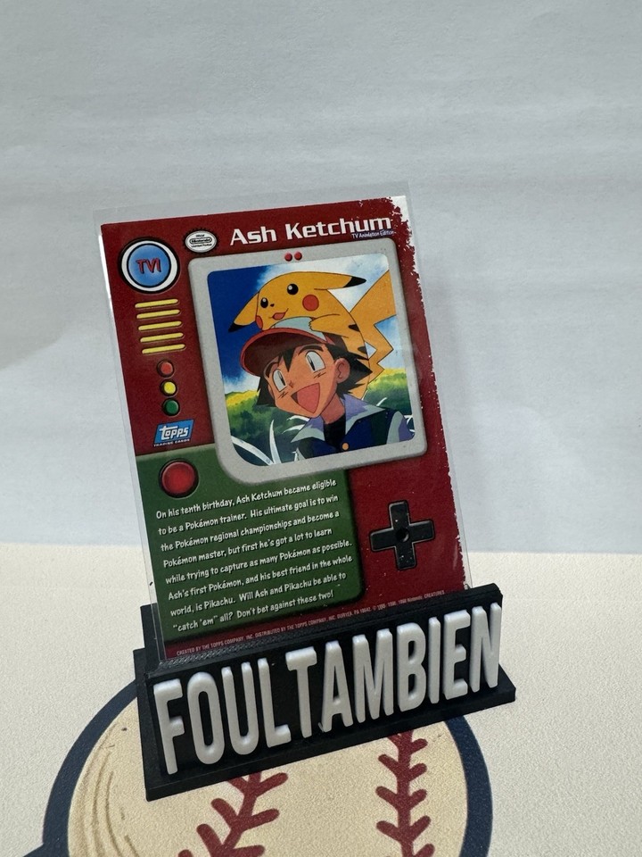 1999 BLUE Topps Pokemon TV Animation Ash Ketchum Series 1 Foil #TV1 | eBay