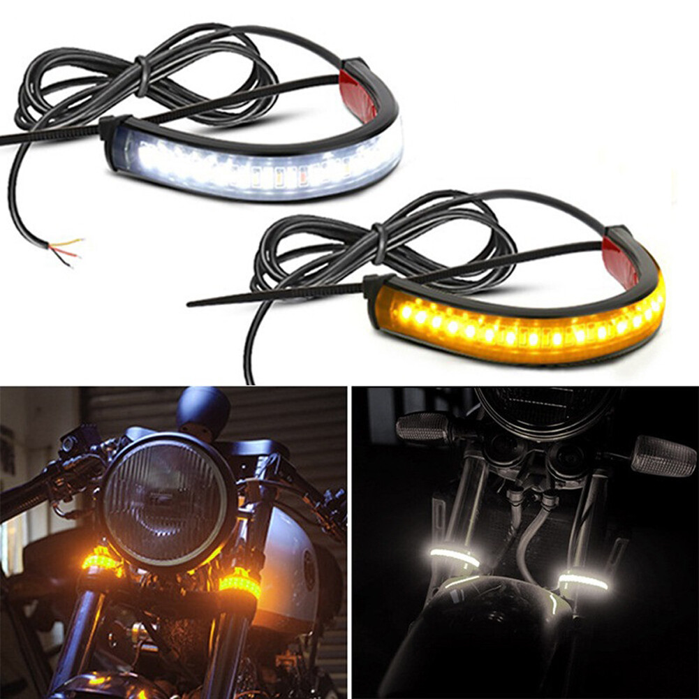 Universal Daytime Running Light 12V Motorcycle LED Fork Light Motorbike ...