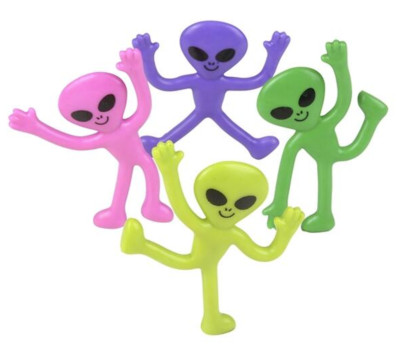 12 pcs MINI BENDABLE ALIEN ASSORTMENT 2bulk kids toys prize aliens ufo ...