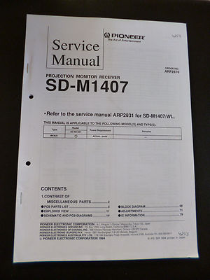 Service Manual Pioneer SD-M1407 "Original" | eBay.de