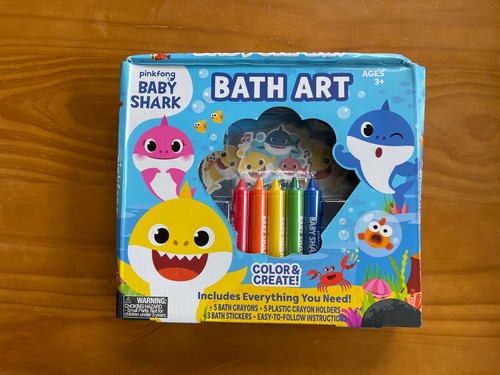 Baby Shark Bath Art Pinkfong Crayons Stickers Kids Boys Girls Children ...