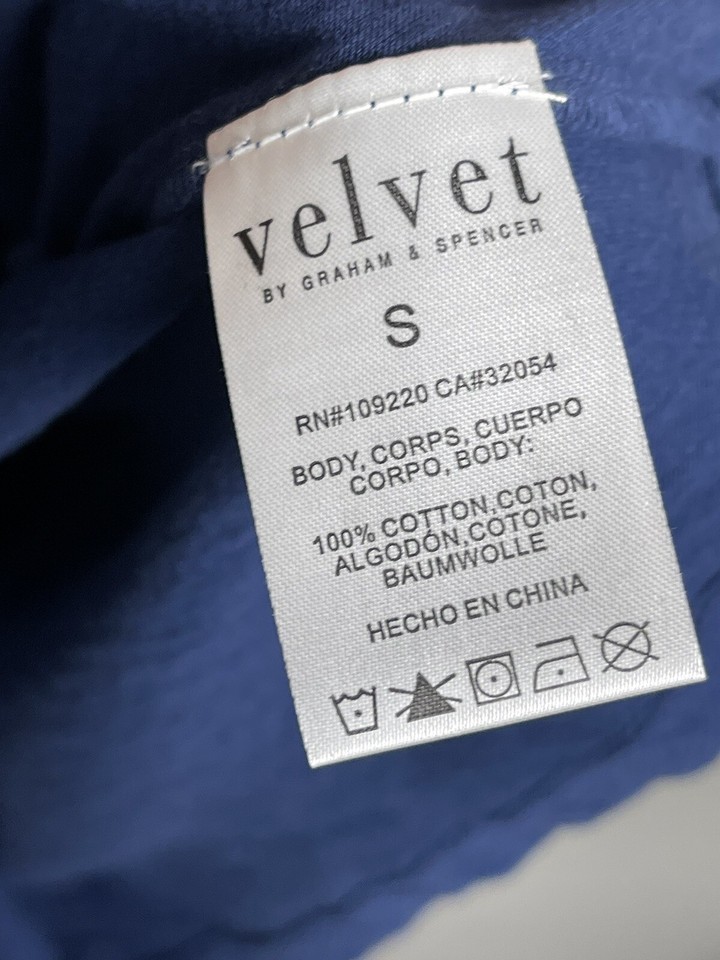 Anthropologie Velvet Graham & Spencer Gussie Side Tie Dress Blue Size ...