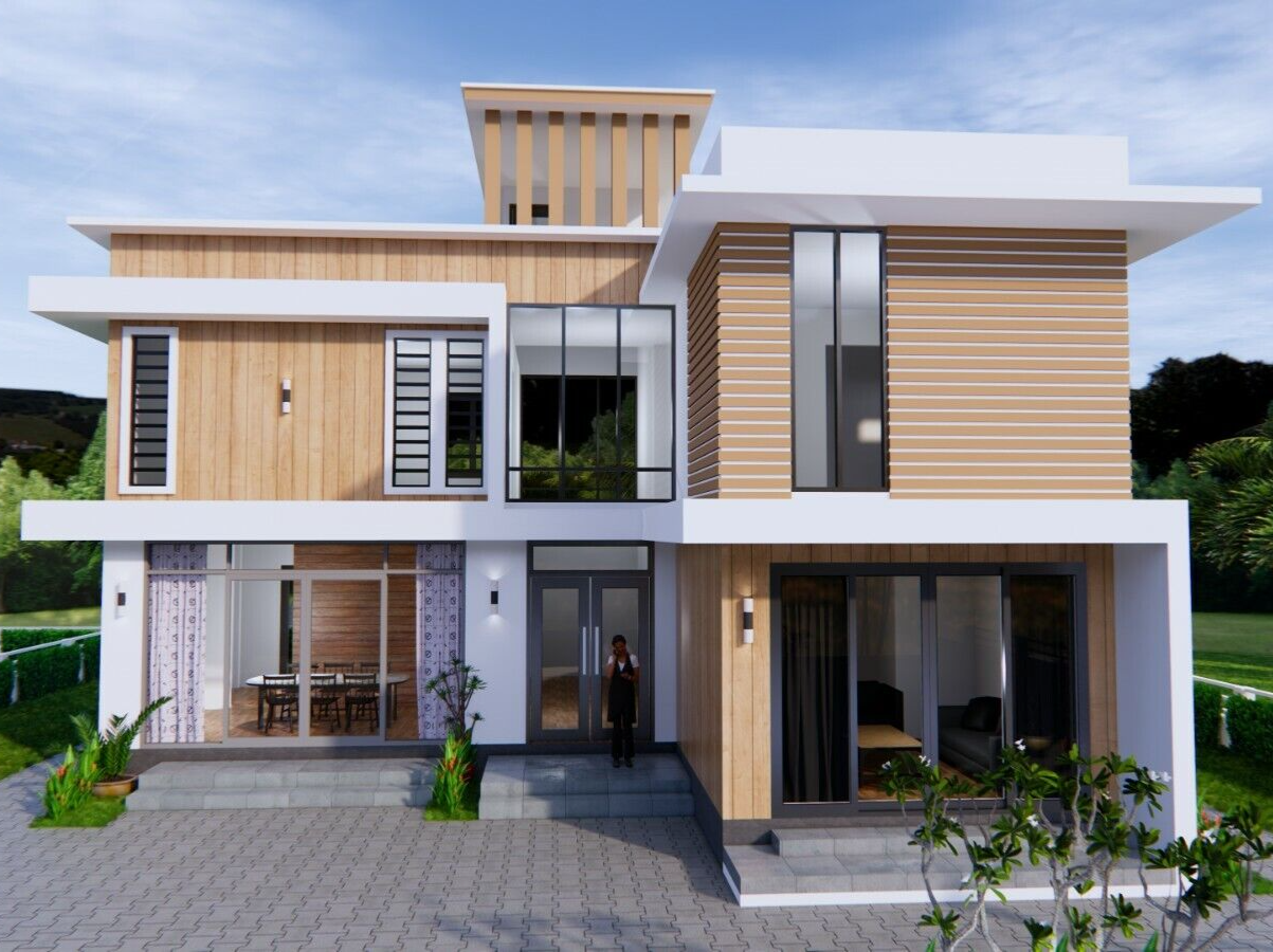 41x35 Feet Small House Plan 12.4x11 Meter 4 Beds 4 Baths Terrace (A4 ...