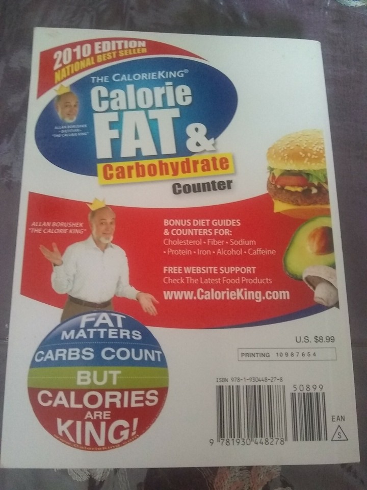 The CalorieKing Calorie, Fat and Carbohydrate Counter 2010 by Allan ...