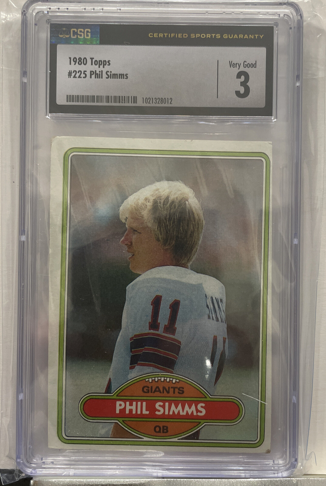 1980 Topps # 225 Phil Simms RC Rookie CSG 3 | eBay
