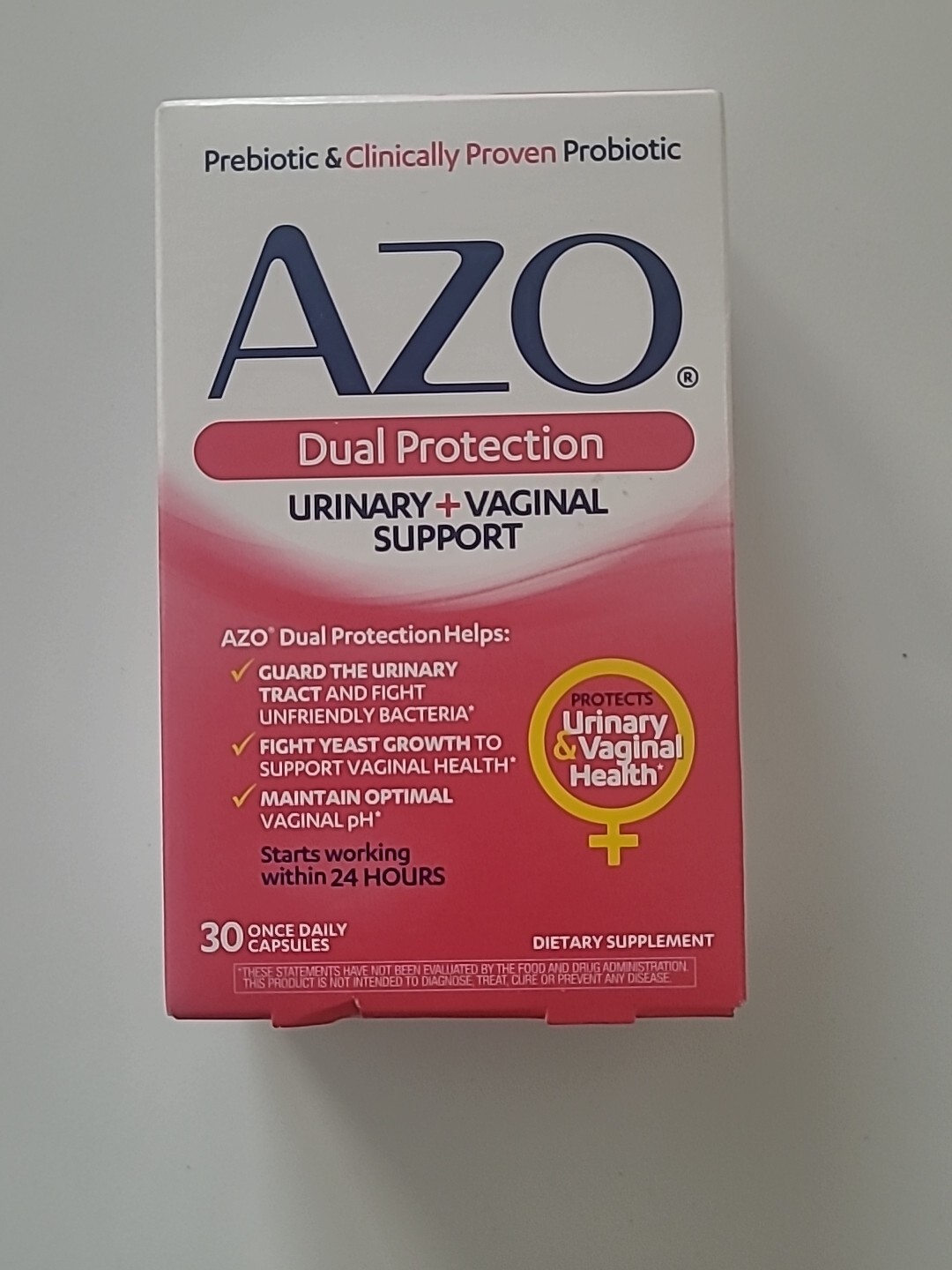AZO Dual Protection Urinary + Vaginal Support - 30 Capsules Expiration ...