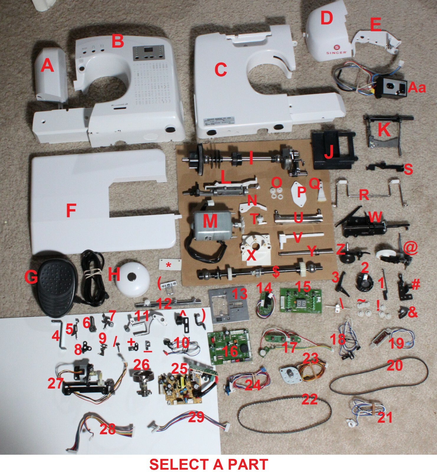 Singer SEWING MACHINE Model: 4166 "REPLACEMENT PARTS" | eBay