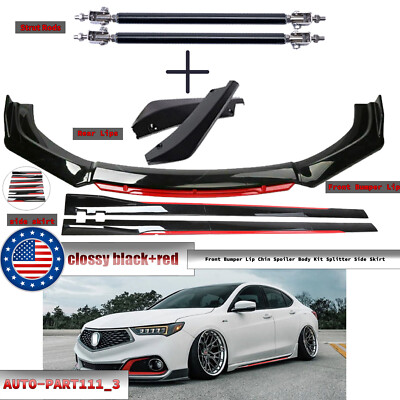 For Acura TLX Front Bumper Lip Chin Spoiler Body Kit Splitter Side ...