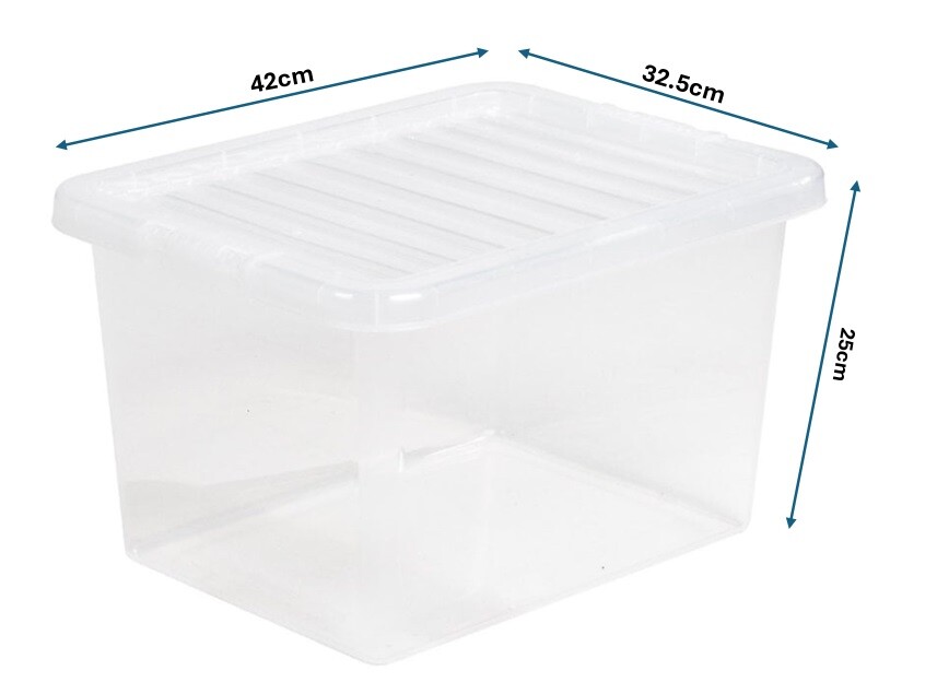 stackable and nestable clear Plastic Storage Boxes with Lids WHAM 4L ...