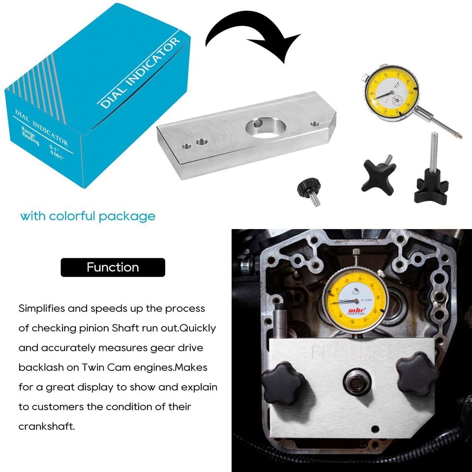 9015 Crank Runout Measuring Tool for Harley Davidson Twin Cam 1999-2013 ...