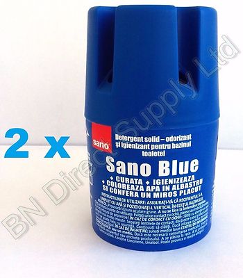 2 SANO BLUE WATER TOILET BOWL CLEANER Hygienic Long-lasting soap WC ...