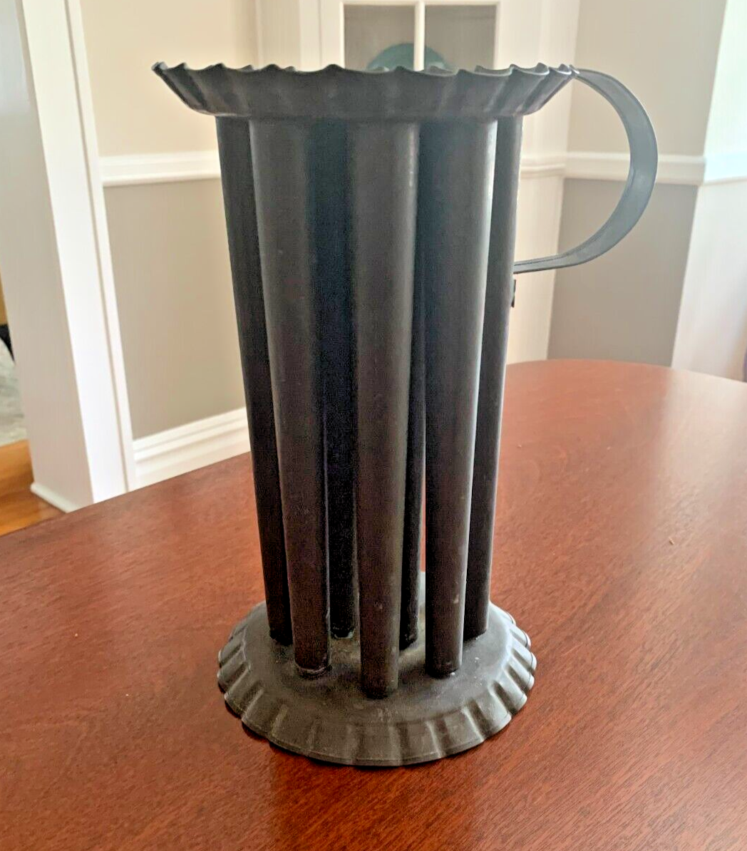 Vintage Rare Round 12 tube tin candle mold primitive for 10" candles ...