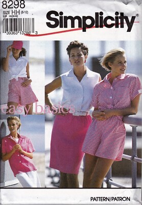 Simplicity 8298 Pattern Misses Shirt Shorts Skirt Size HH 6-12 New ...