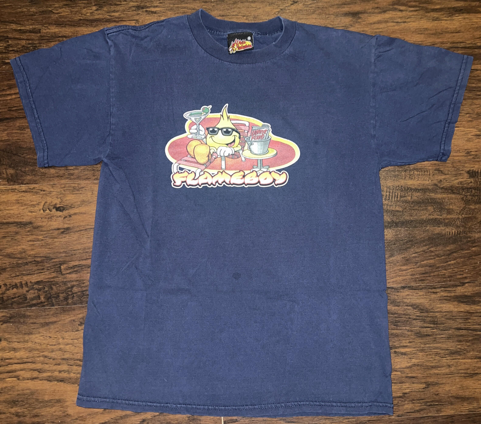 RARE VTG WORLD INDUSTRIES Mens Navy Blue FLAMEBOY Sho… - Gem