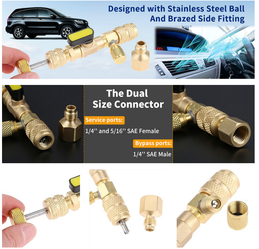 HVAC Tool AC Schrader Valve Core Remover Dual Size 1/4" & 5/16" Port ...