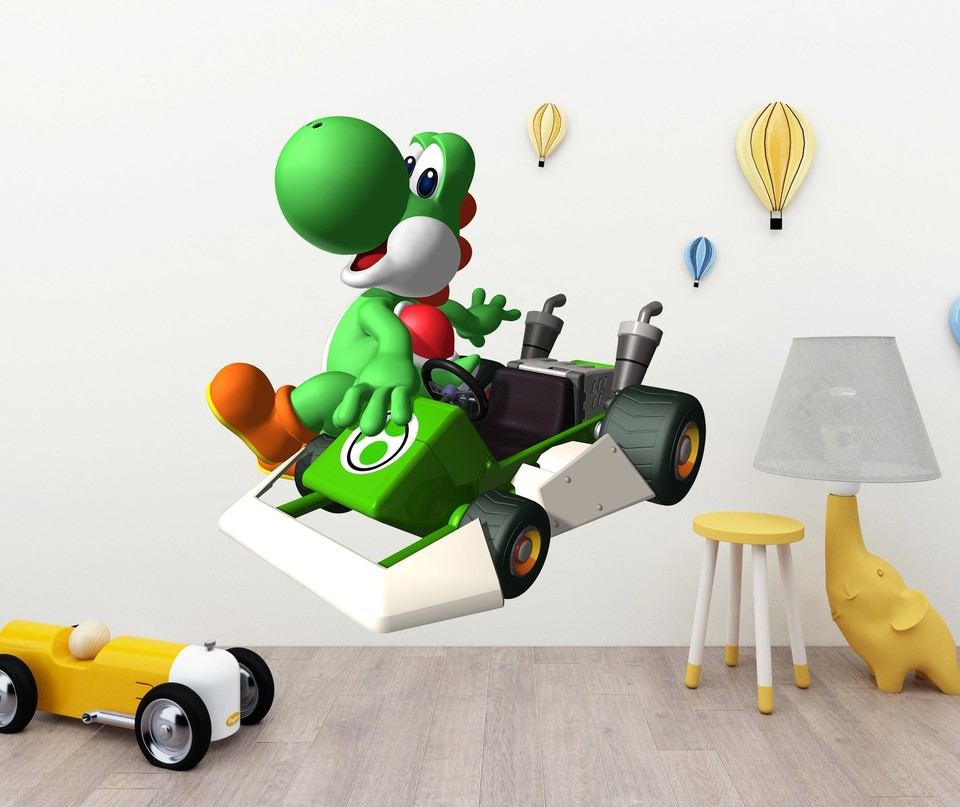 Yoshi Super Mario Bros Kart Wall Decal Removable Sticker Kids Home ...