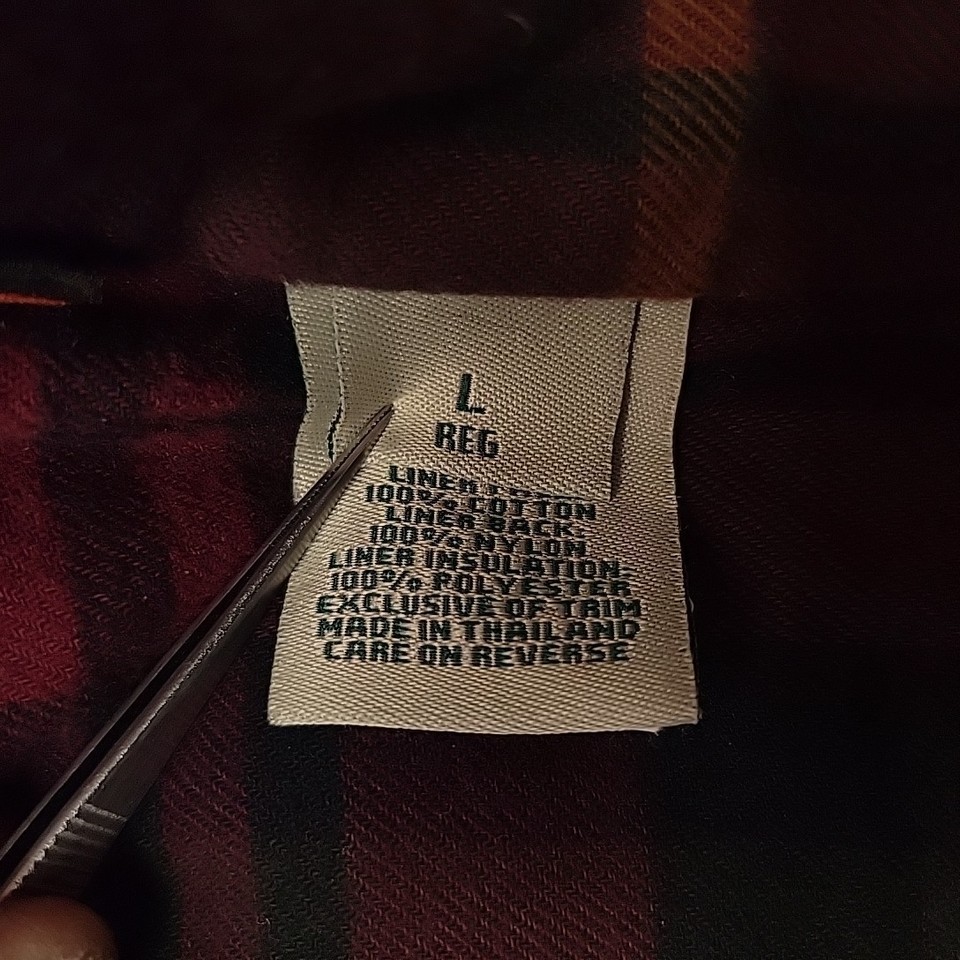 VTG LL Bean Jacket Mens Large Brown Blanket Lined Primaloft Chore Barn ...