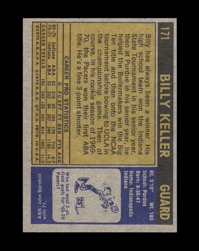 1971-72 Topps Set-Break #171 Billy Keller EX-EXMINT *GMCARDS* | eBay