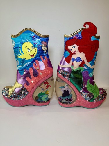 Irregular Choice Disney Little Mermaid Boots Shoes US 6.5 Ariel Globe ...