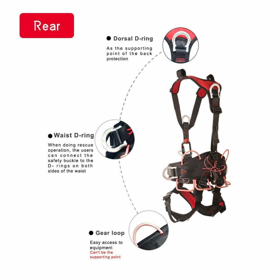 Full Body Harness Tree Climbing Arborist Rescue Falling Protection ...