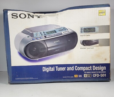 Sony CFD-S01 CD Cassette AM/FM Radio Portable Boombox Stereo Player see ...