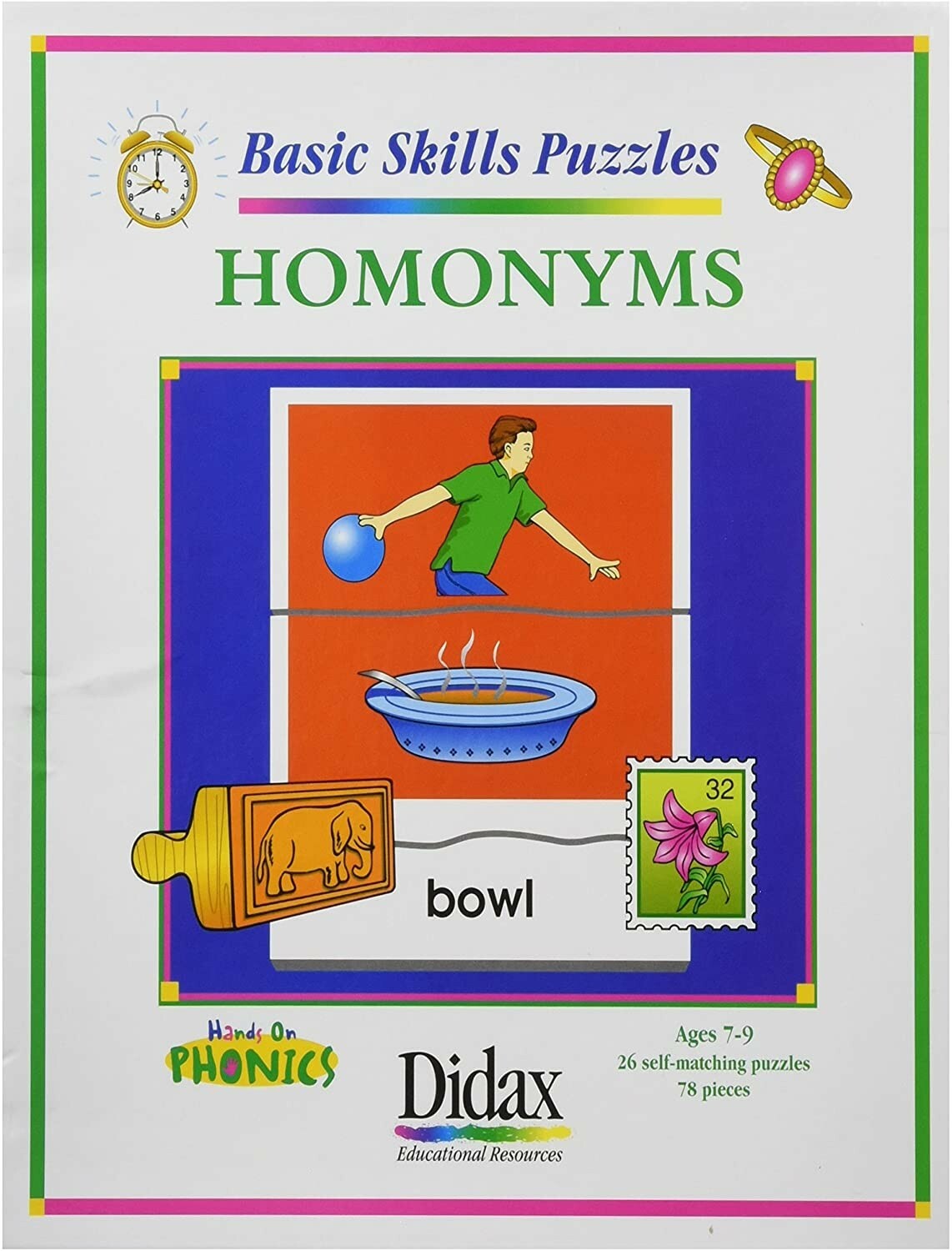 Basic Skills Homonyms Self-matching Puzzles Didax Hands on Phonics 78 ...