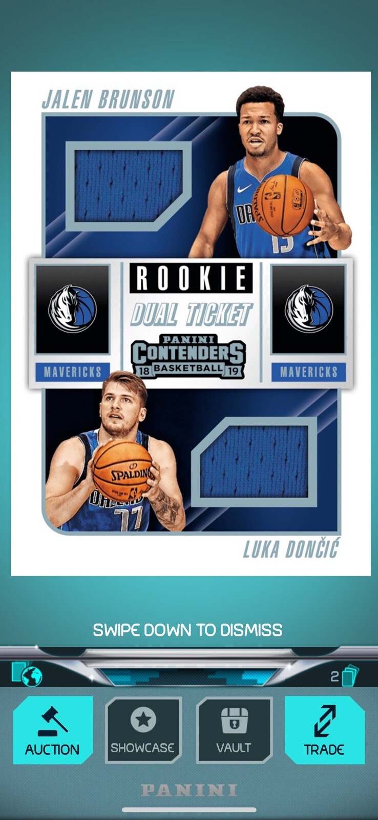 2018 Contenders Rookie Dual Patch-LUKA DONCIC/BRUNSON (Panini DUNK ...